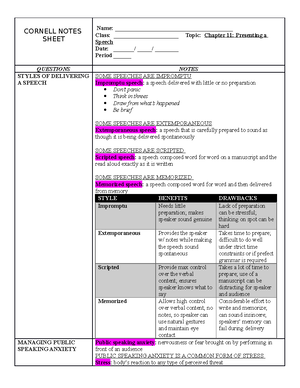 Chapter 7 Managing Conflict - co CORNELL NOTES SHEET Name