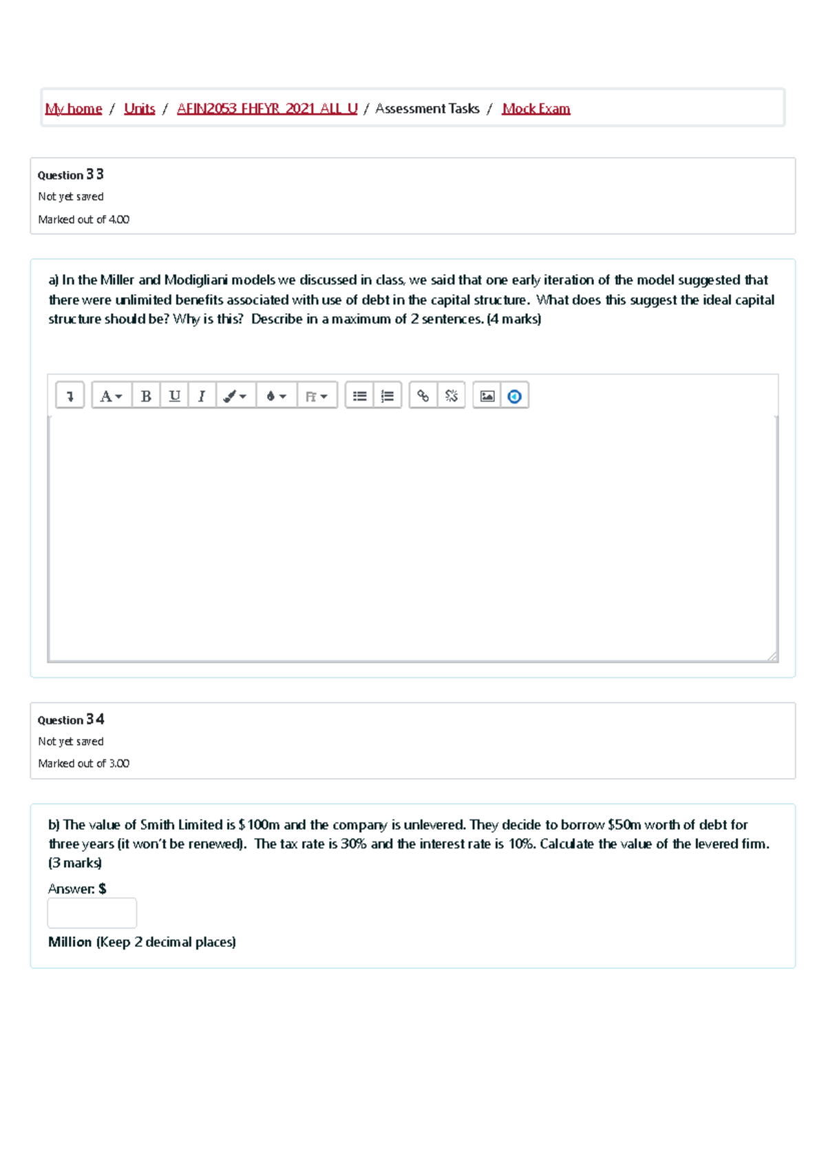 Mock Exams 2021 - My home/ Units/ AFIN2053_FHFYR_2021_ALL_U/Assessment ...