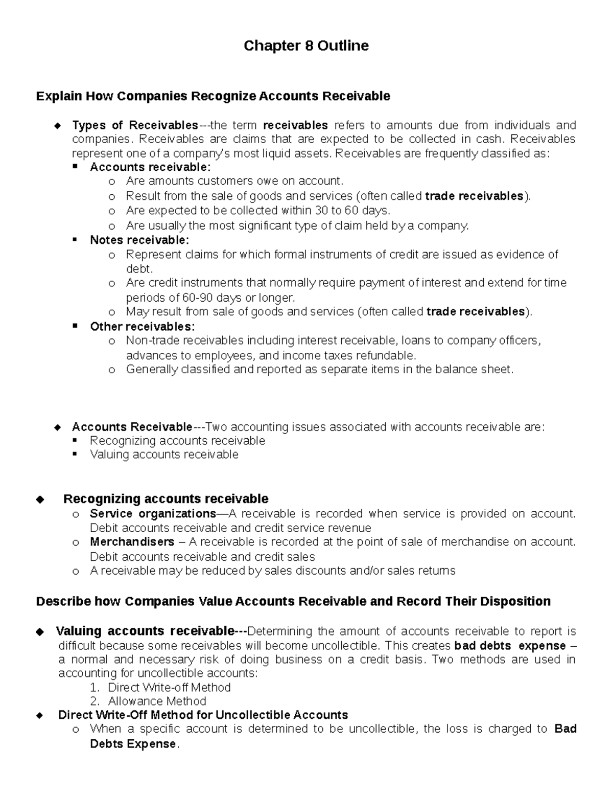 Fa 8 - Use these notes as a review for what was taught in chapter 8 ...