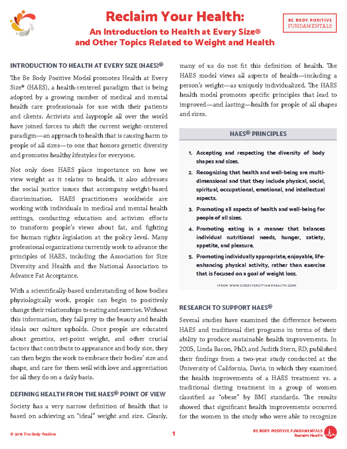 Handout - Reclaim Your Health - Reclaim Your Health: An Introduction to ...