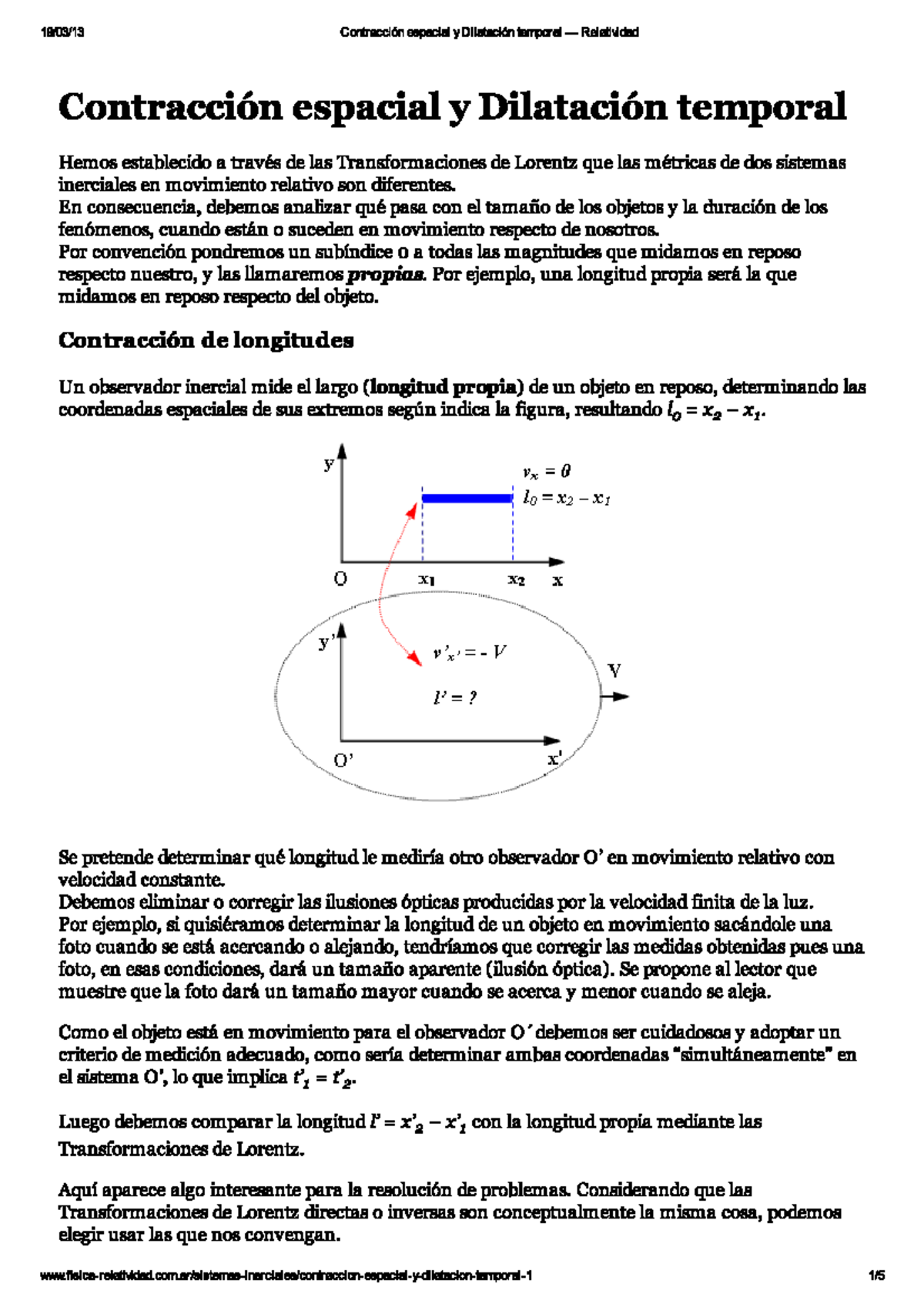 Contracción espacial y D... temporal — Relatividad - espacial y ...