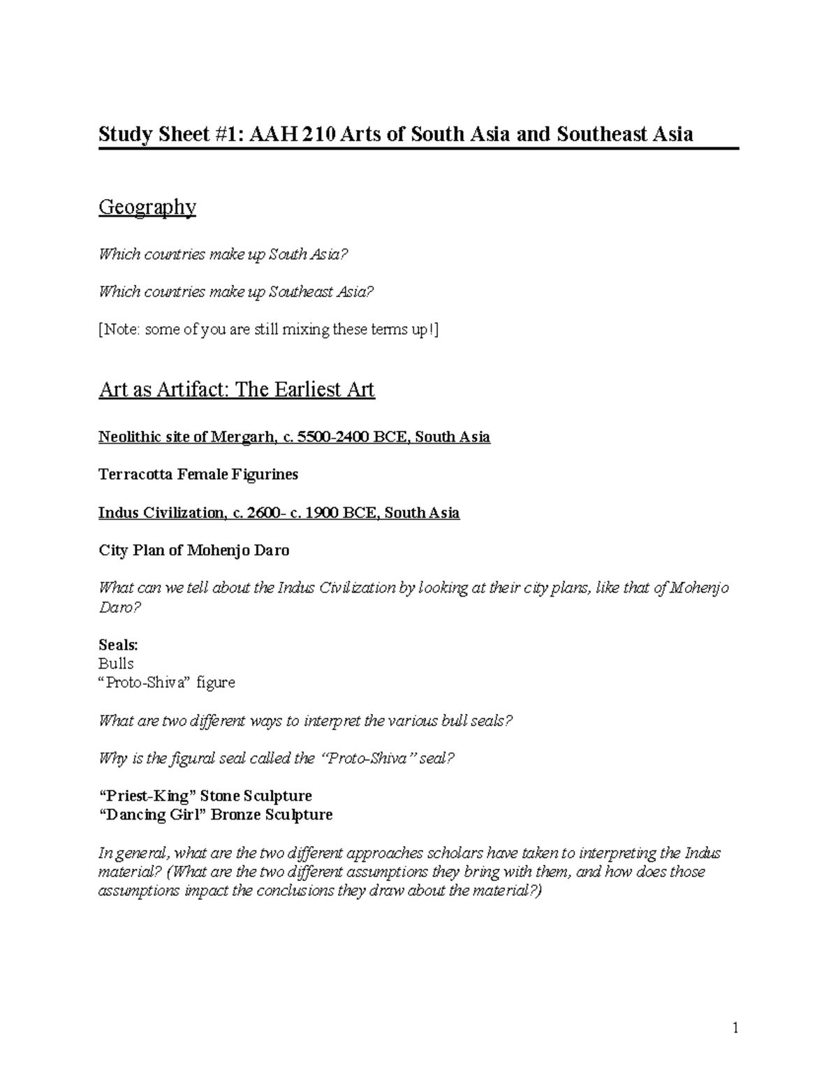 Study Sheet 1 AAH210 Spring 2020 Study Sheet 1 AAH 210 Arts Of study-sheet-1-aah210-spring-2020-study-sheet-1-aah-210-arts-of