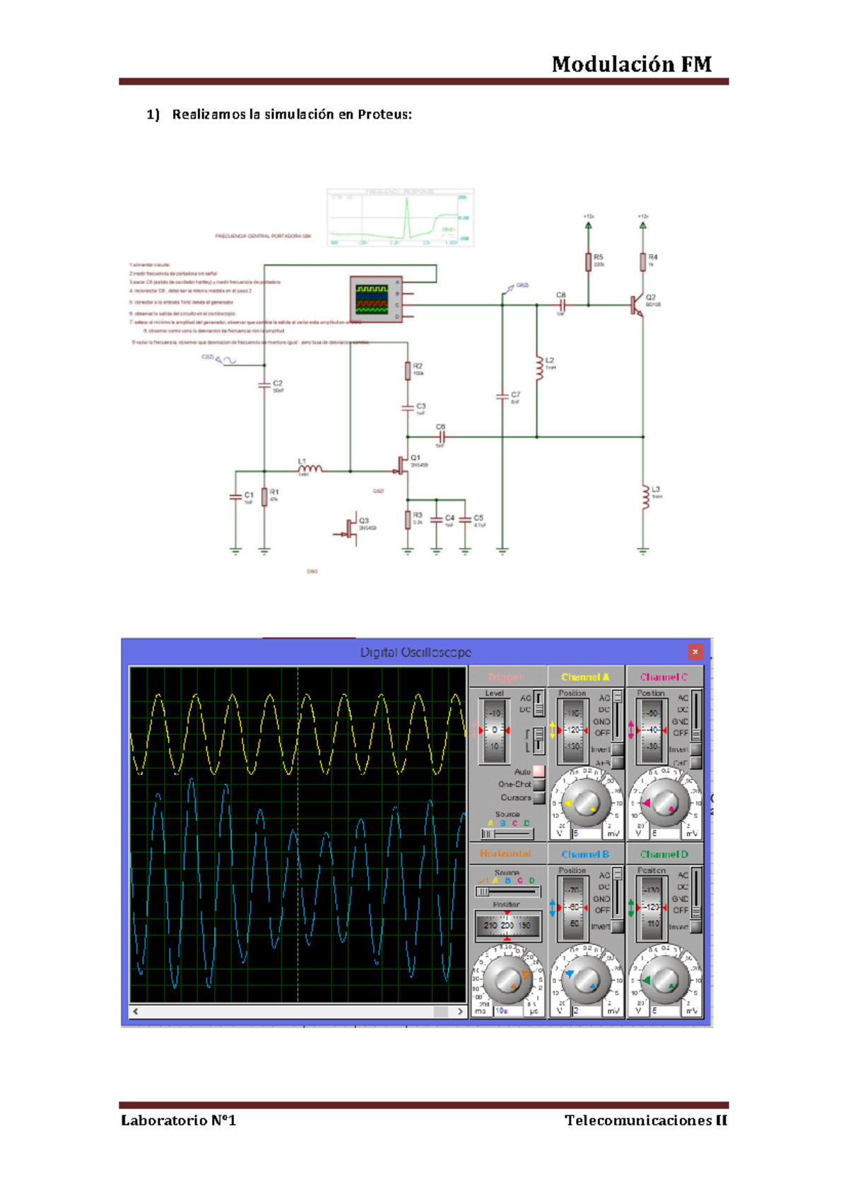 Pdfcoffee - sdfgfhj - 1) Realizamos la simulación en Proteus: 2) Luego lo Implementamos: Tomando ...