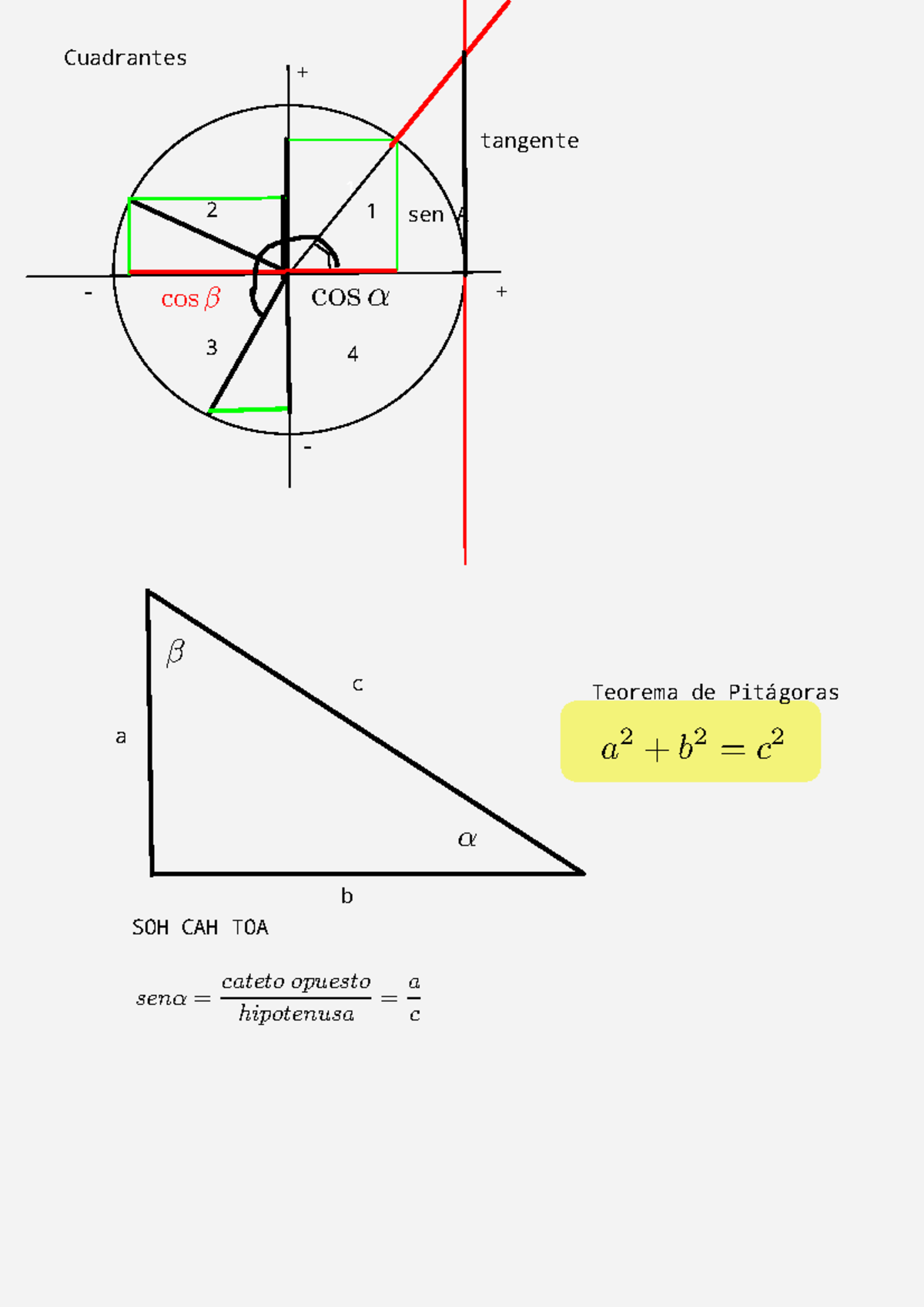 Clase-examen - rectas, vectores y triangulos - 1 2 1 3 sen A tangente a ...