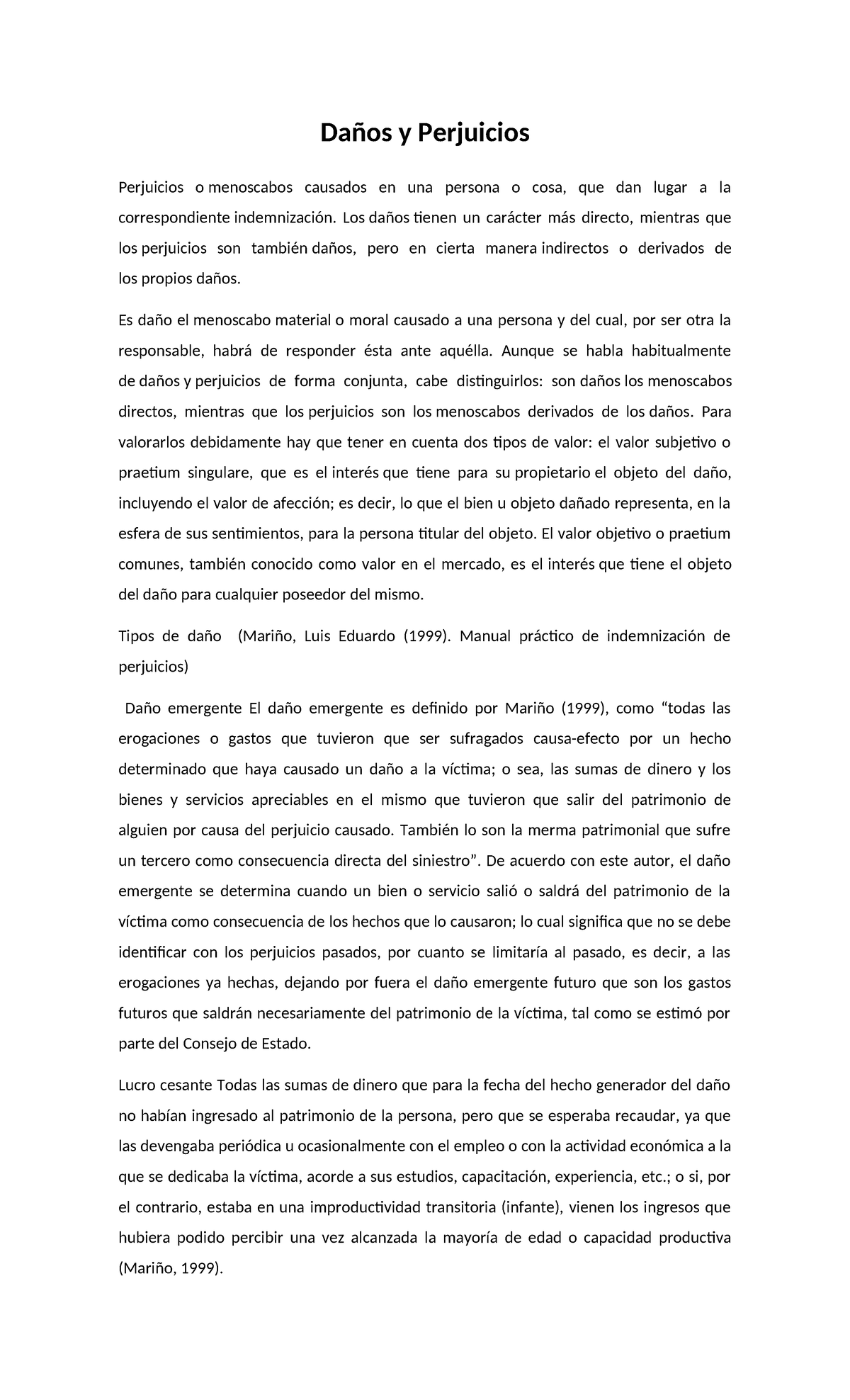 Clinica Civil - diferencia entre daños y perjuicios - Daños y ...