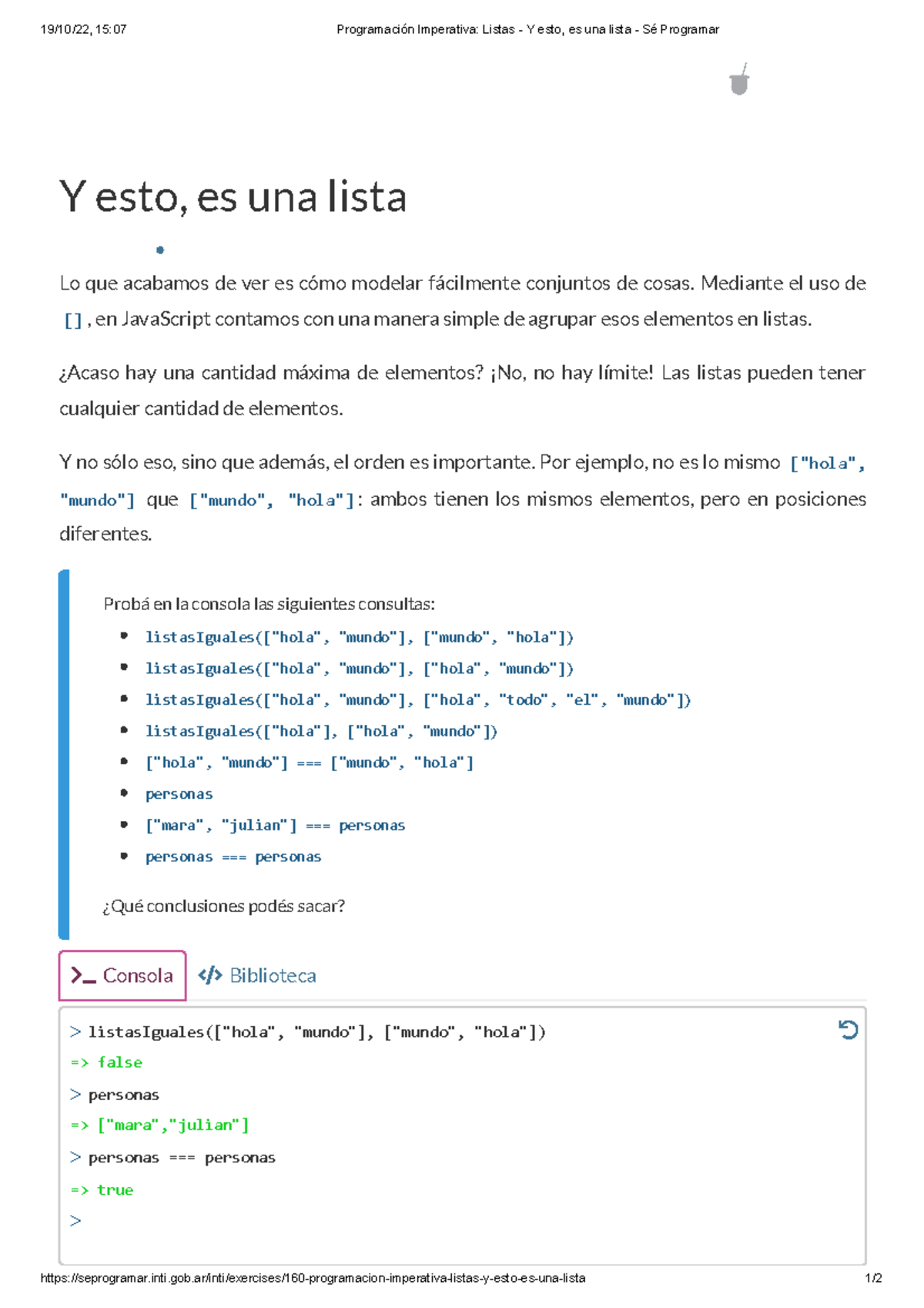 Programación Imperativa Listas 002 - Y esto, es una lista - Sé ...