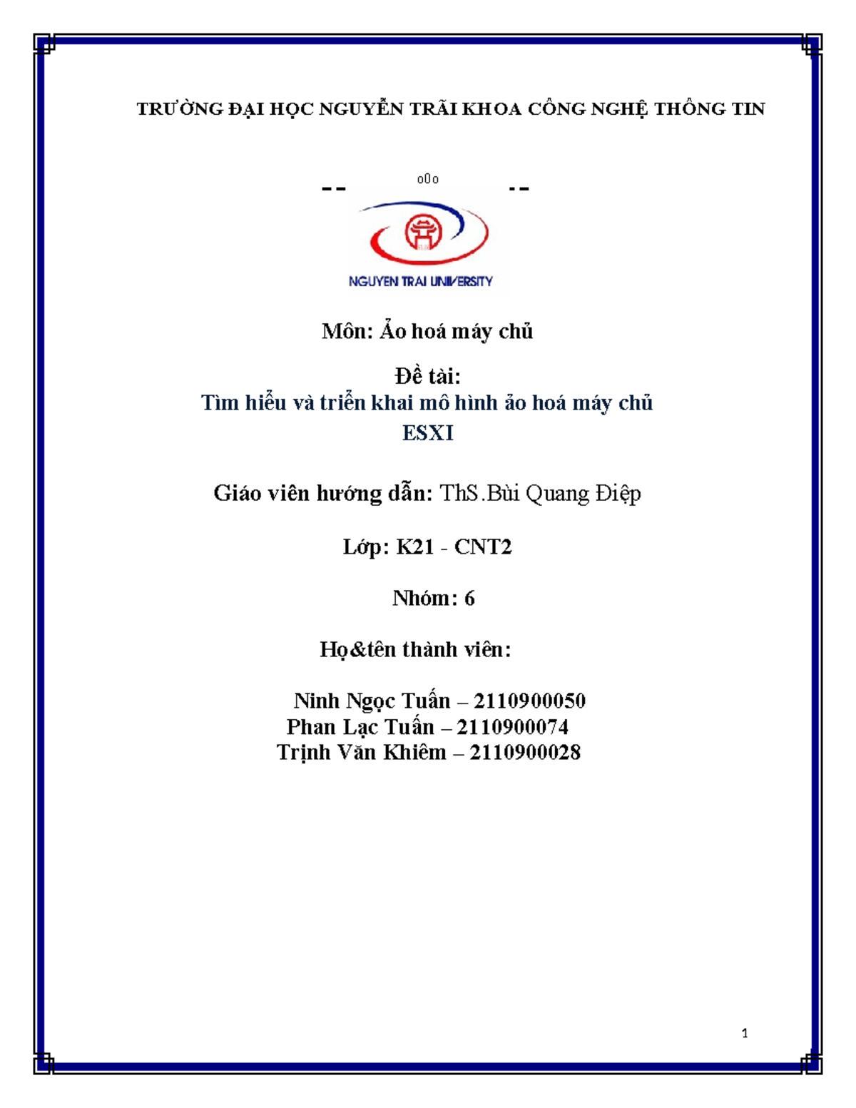 Bai Tap Lon Ao Hoa 1 - fsdfsdf - TRƯỜNG ĐẠI HỌC NGUYỄN TRÃI KHOA CÔNG ...