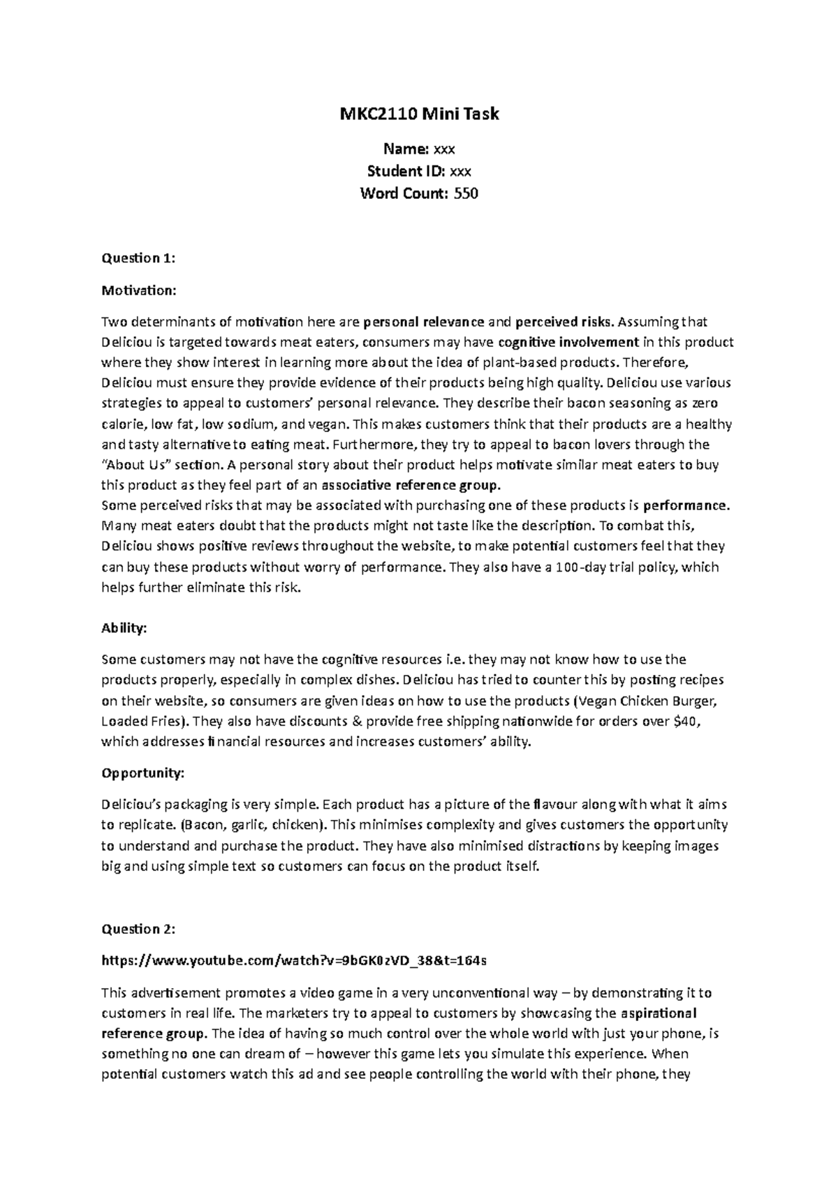 Mini Task - mini task - MKC2110 Mini Task Name: xxx Student ID: xxx ...