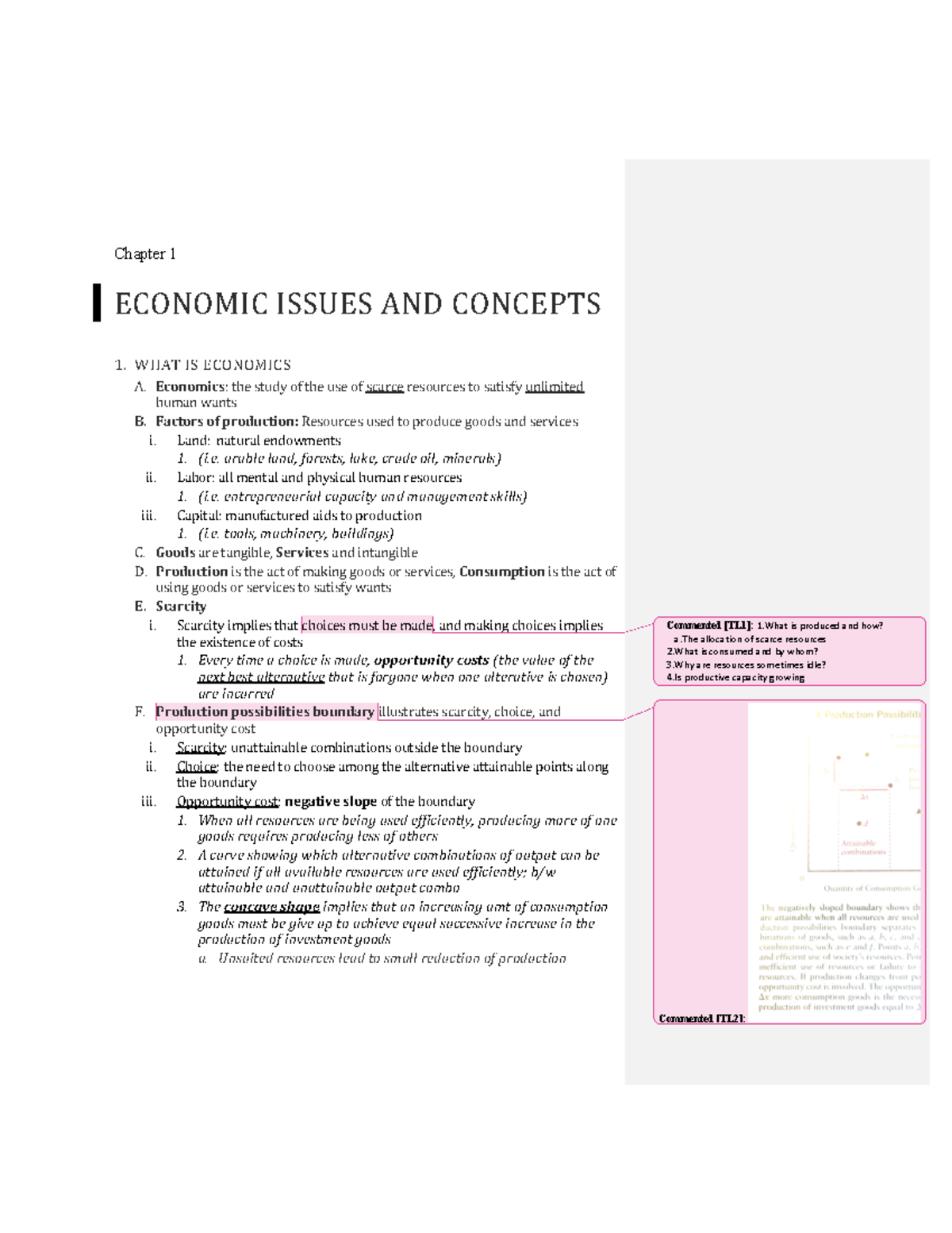 Econ 120 review - Chapter 1 ECONOMIC ISSUES AND CONCEPTS 1. WHAT IS ...