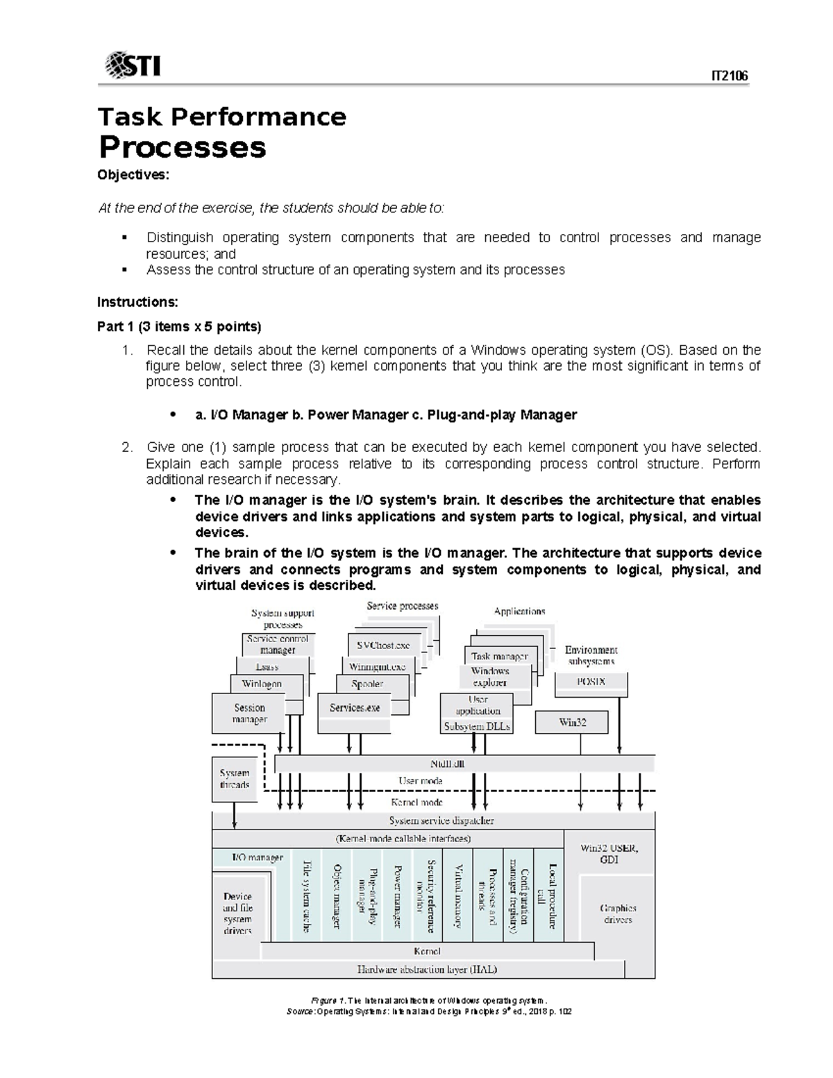 OS Ptask - dawdawd - Task Performance Processes Objectives: At the end of the exercise, the ...