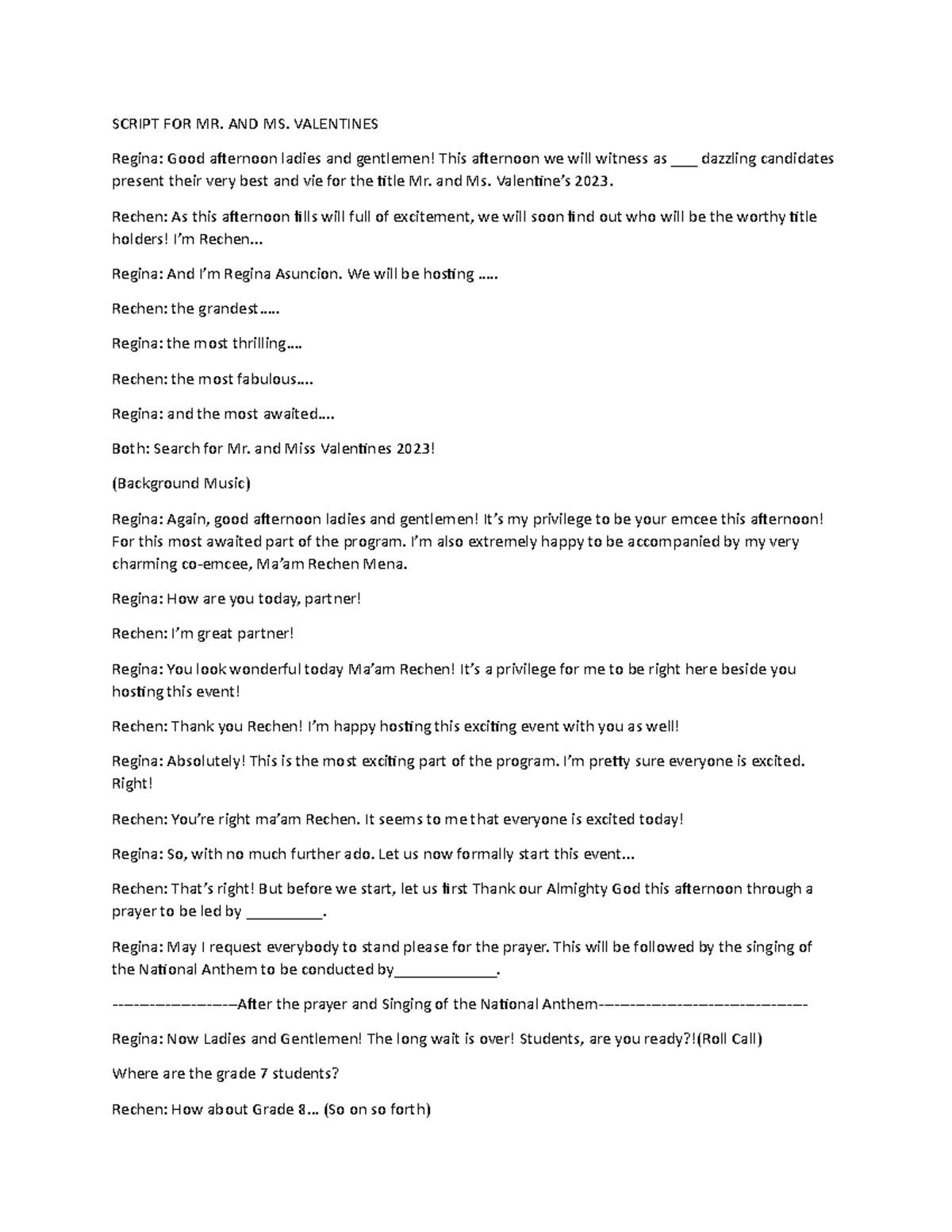 Script FOR Search - Practice material for English subjects. - SCRIPT ...