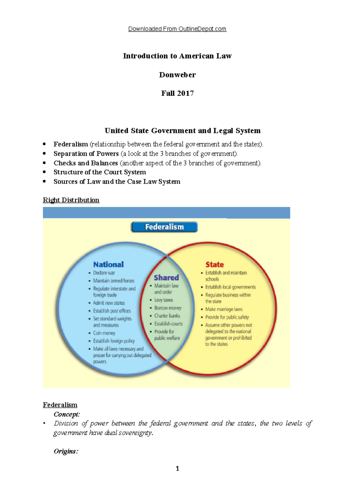 Donweber Intro to American Law Fall 2017 - Introduction to American Law ...