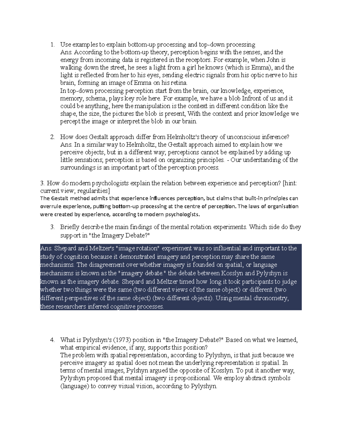 Perception Questions and Answers - Use examples to explain bottom-up ...