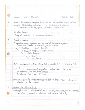 Chapter 2 Notes - Kinematics and Motion - PH 241N - Studocu