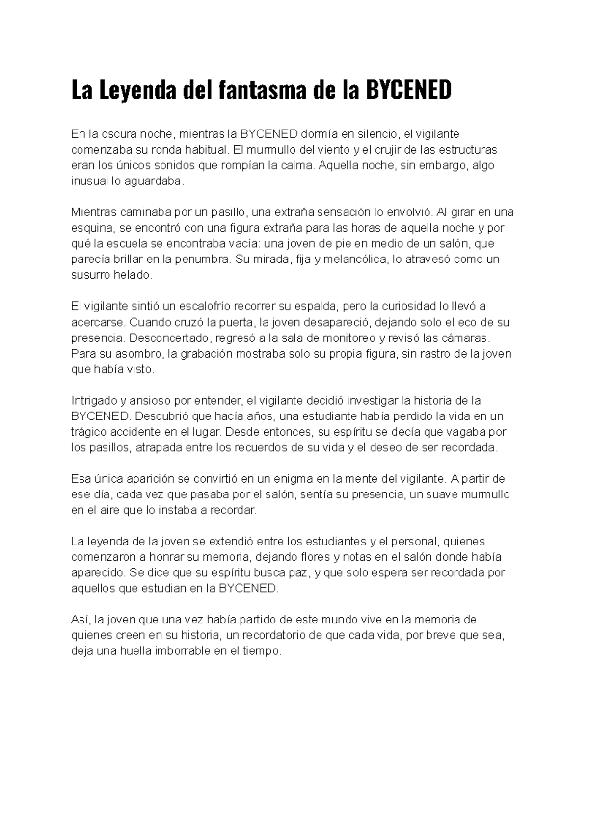 La Leyenda del fantasma de la Bycened - La Leyenda del fantasma de la ...