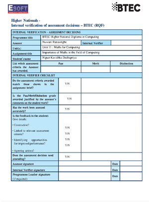 Unit-01 Programming Assignment - Programming Higher Nationals Internal verification of ...