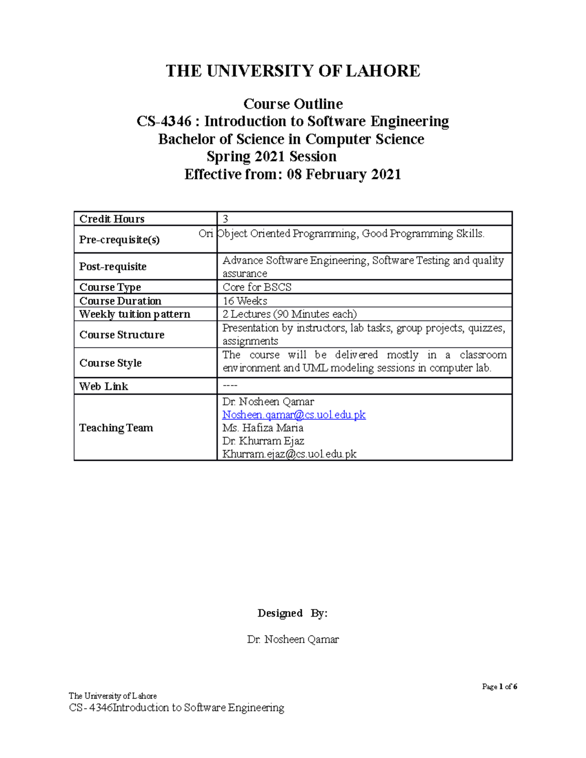 Ouline - this is the course outline what you can study in this course ...