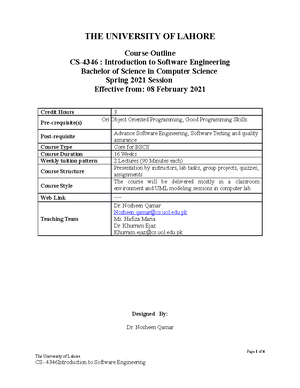 Ent Outline-Spring 2023 V-1 - Human Resource Management - UOL - Studocu