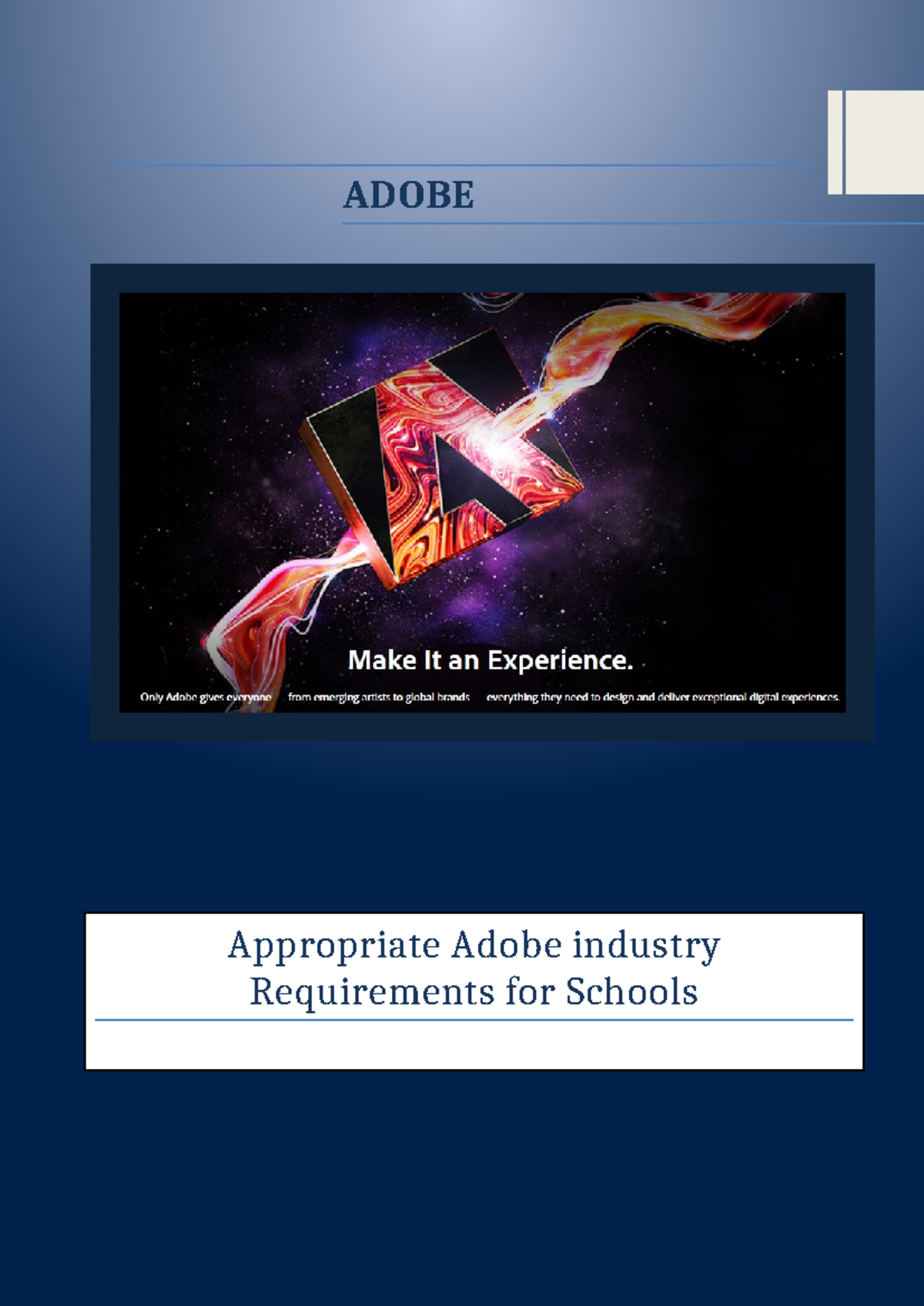 Task 2 - Adobe - ADOBE Appropriate Adobe industry Requirements for ...
