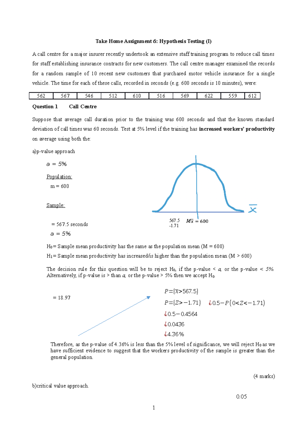 BSB123 THA 6 Hypothesis Testing - Take Home Assignment 6: Hypothesis ...