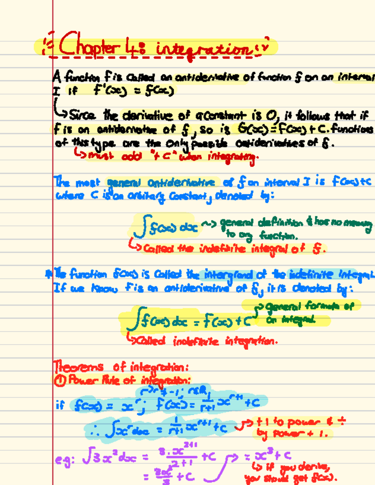 Chapter 4 Integration Notes 2 - E Chapter 48 integration e A function f ...