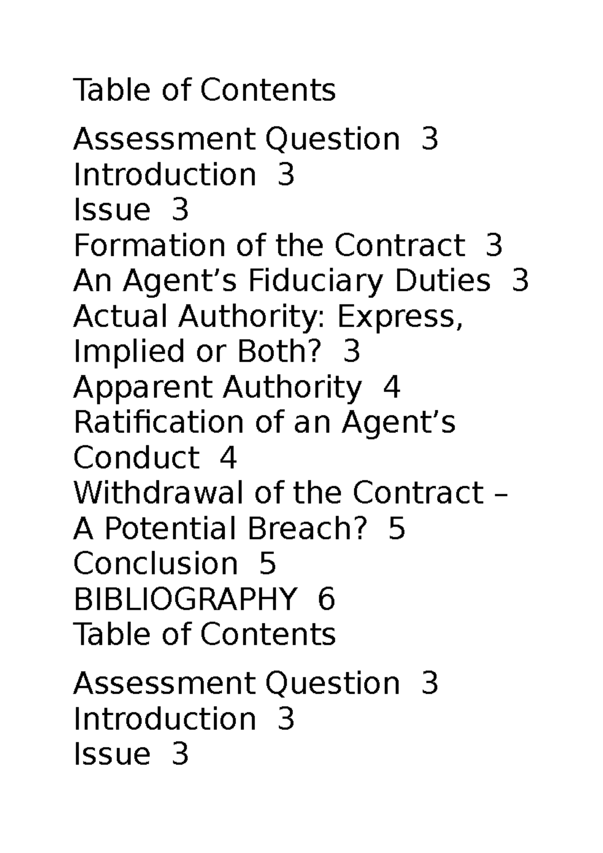 Assessment dummy - Table of Contents Assessment Question 3 Introduction ...
