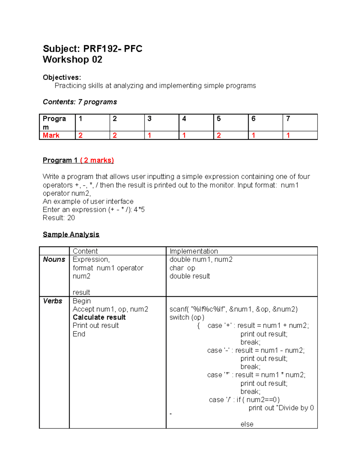 Lê Nguyễn Minh Huy Se161054 - Subject: PRF192- PFC Workshop 02 Objectives: Practicing skills at ...