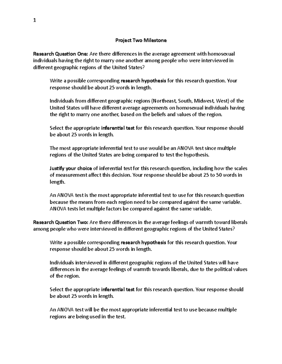 PSY 260 Project Two Milestone - Project Two Milestone Research Question ...