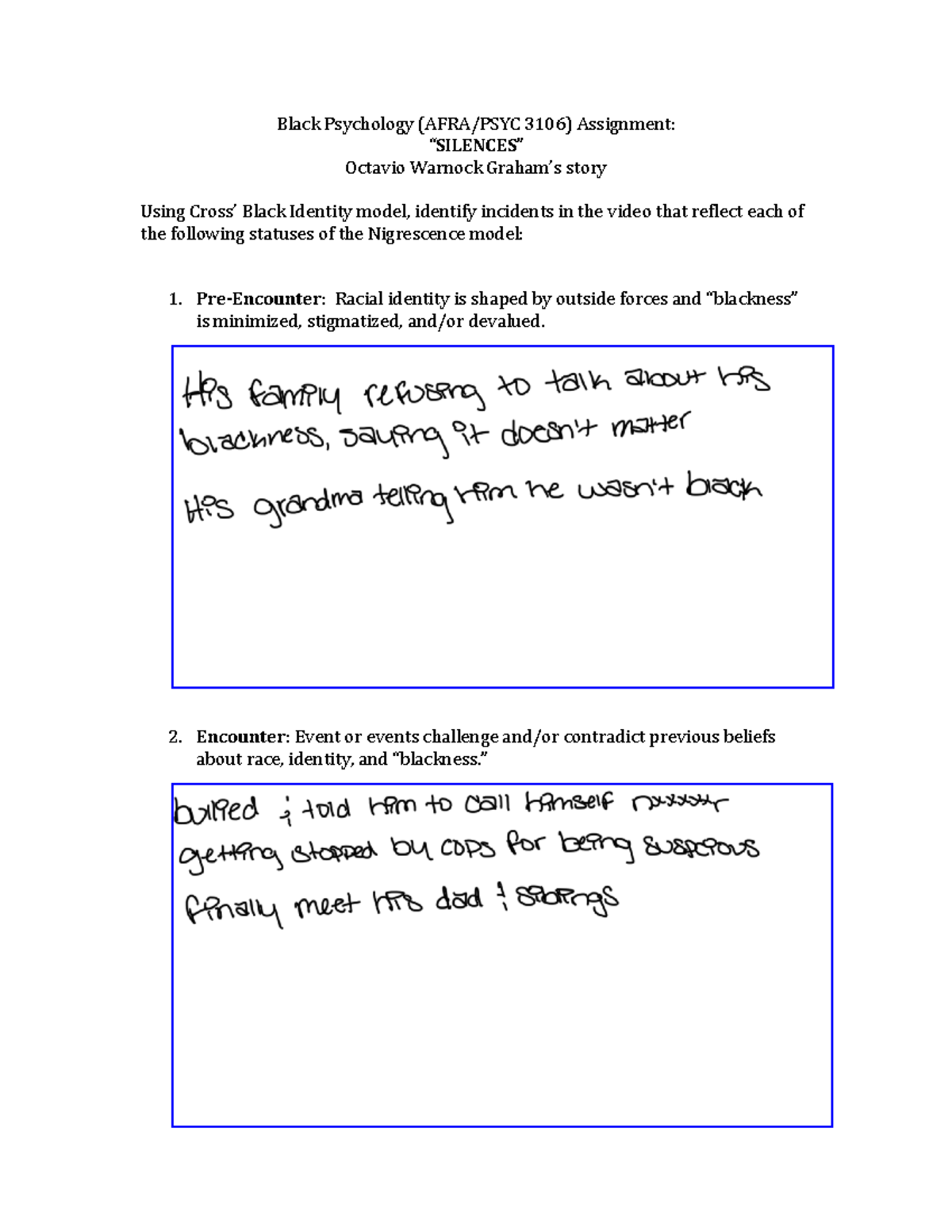 Assignment 10 (BP) — Silences video exercise (Eerin J) - AFRA 3563 ...