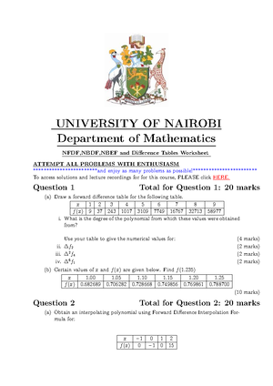 Numerical analysis - Finite difference s - f- 1 Nnf:, D\rFf- 9 - {:N ...