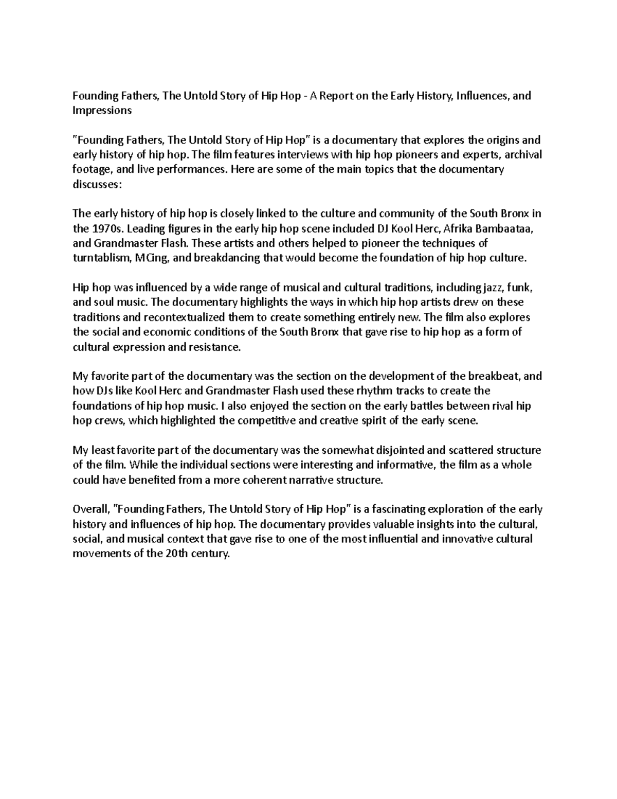 Hiphop report music project - Founding Fathers, The Untold Story of Hip ...