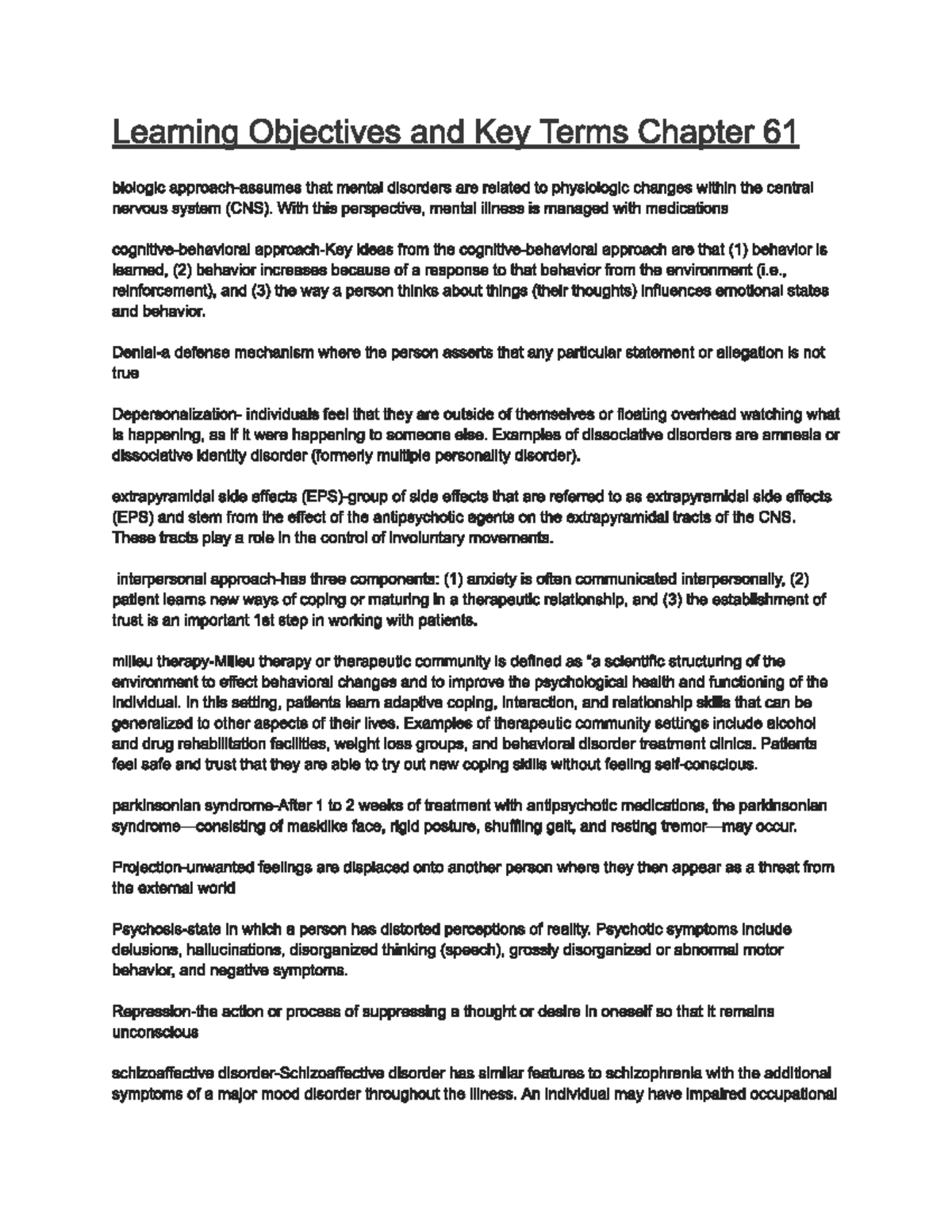 Learning Objectives and Key Terms Chapter 61 - NUR 134 - Studocu