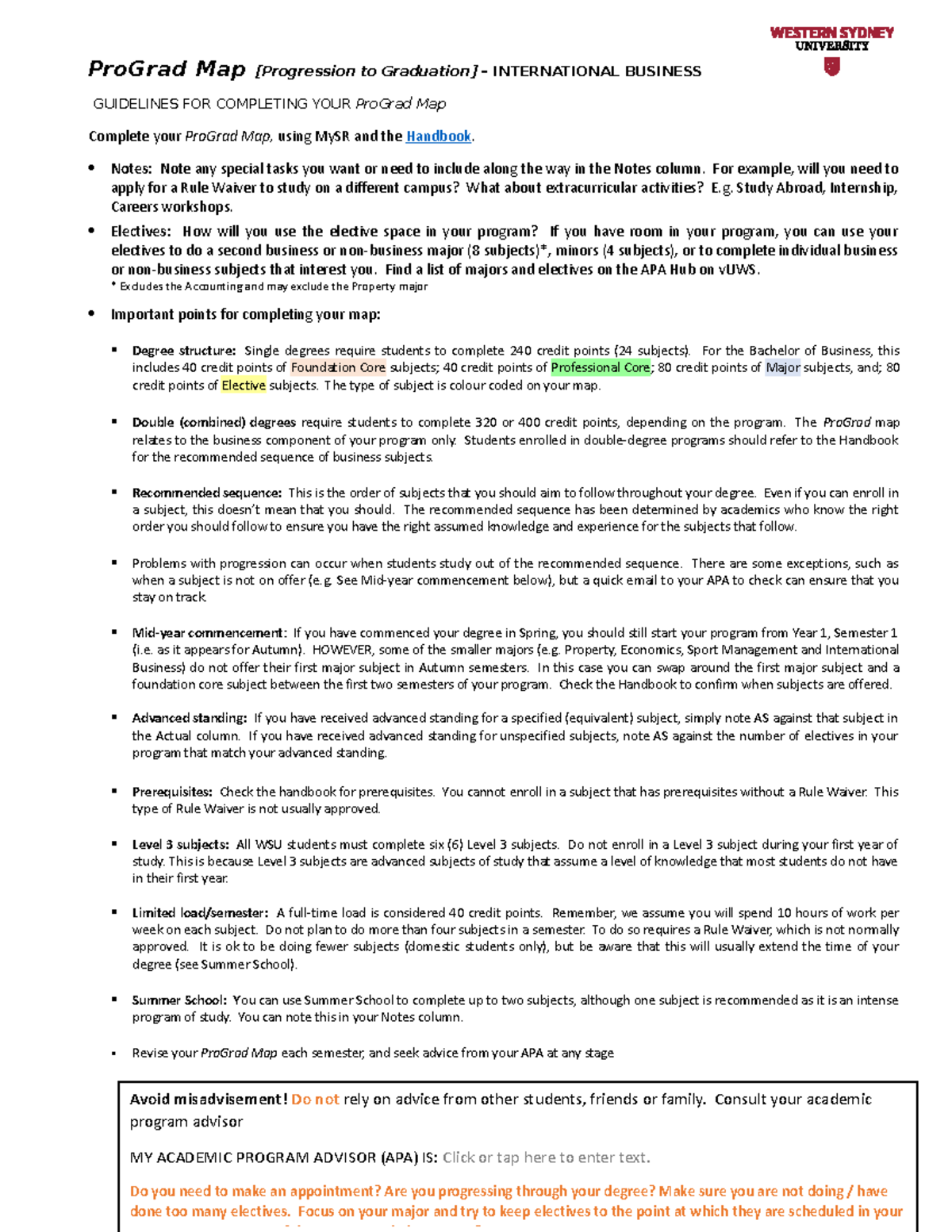 Pro Grad map - 2786 International Business V2 - ProGrad Map ...