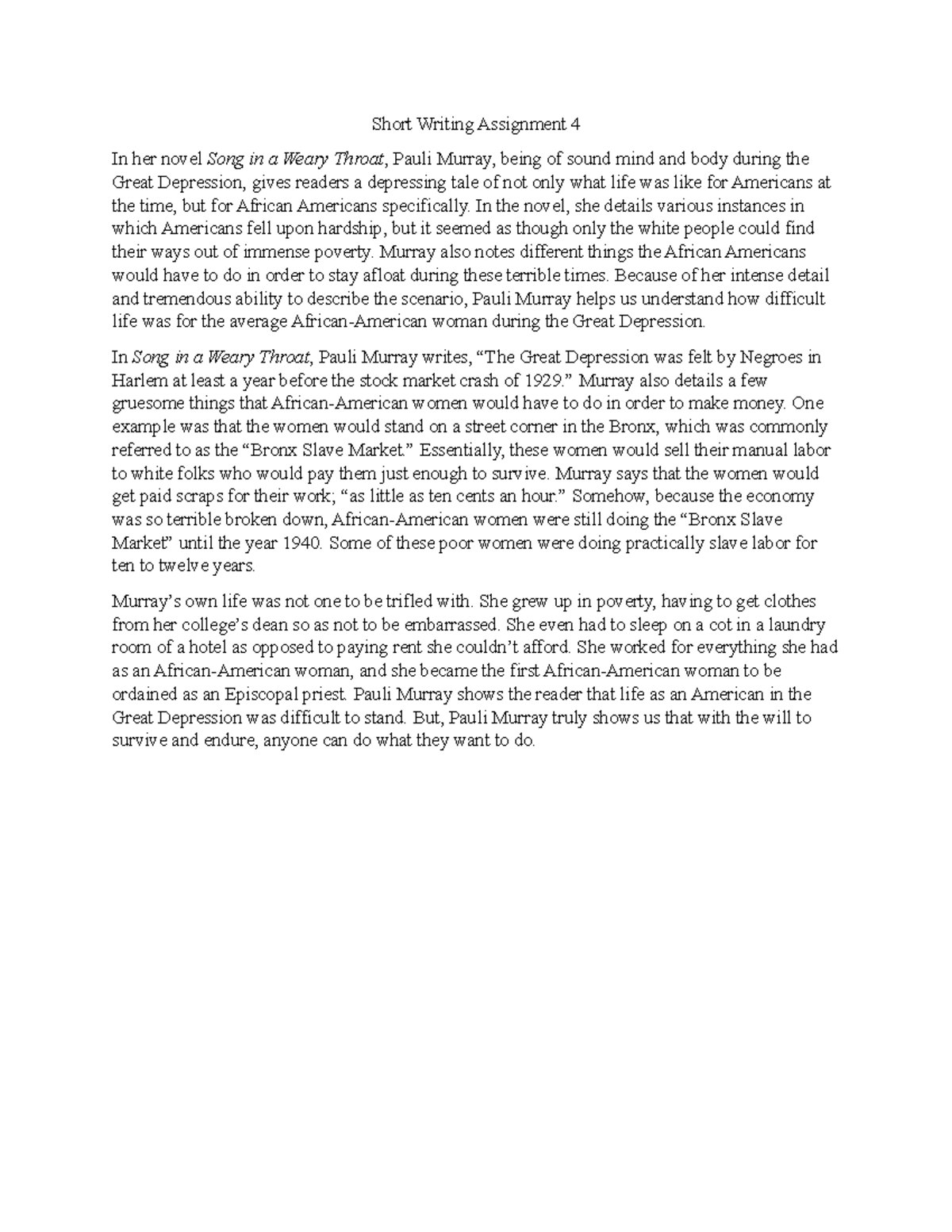 HST 102 Assignment 4 - Essay for Professor Gonda's American History ...