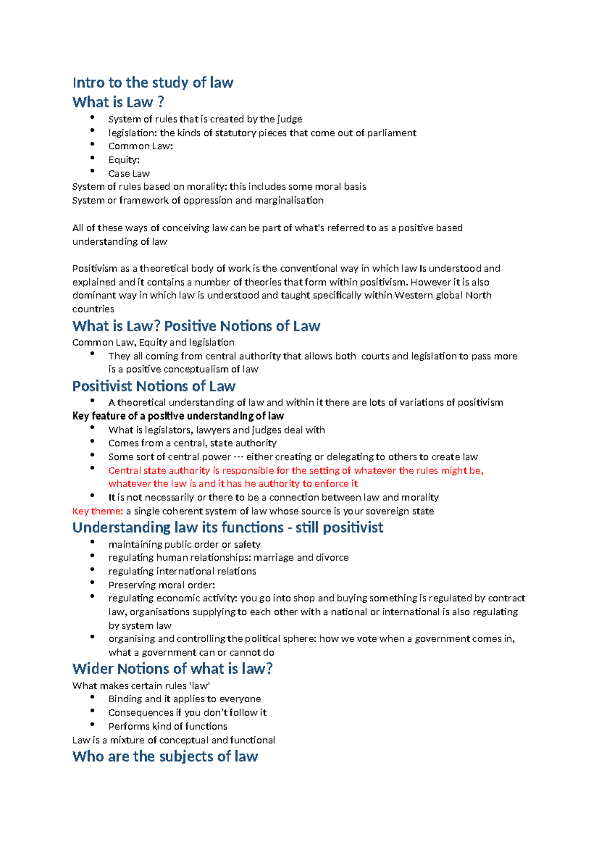 What is law - Intro to the study of law What is Law? System of rules ...