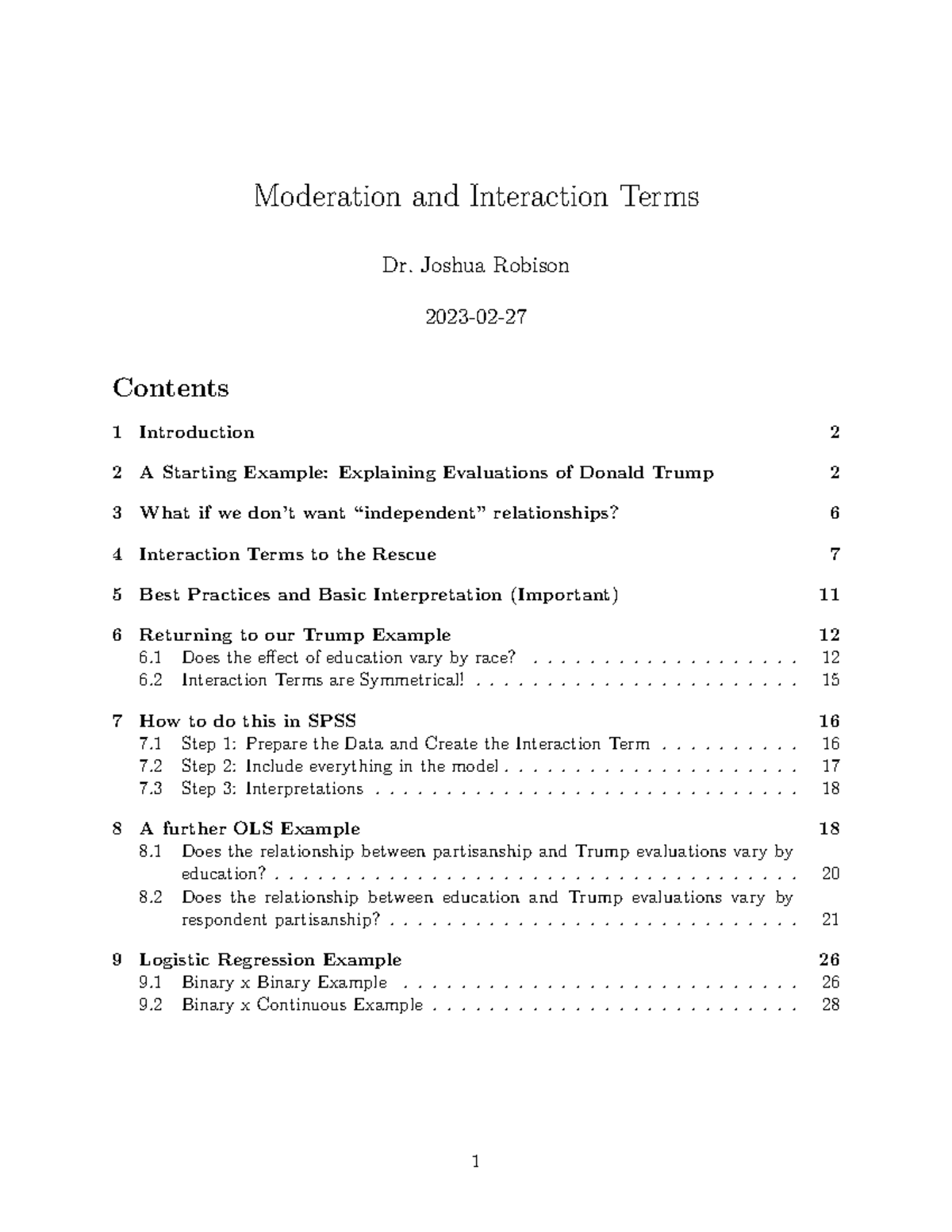 Moderation interaction - Moderation and Interaction Terms - 2023-02- Dr ...