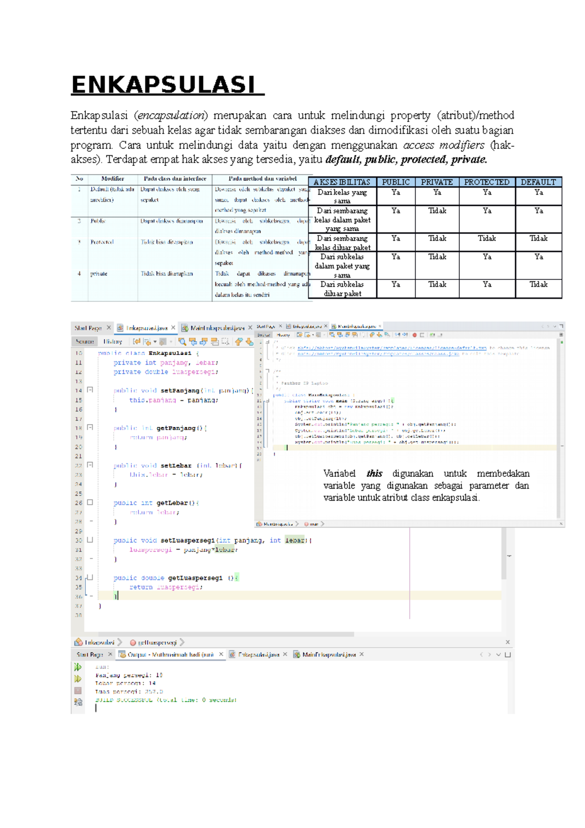 Enkapsulasi - ENKAPSULASI Enkapsulasi ( encapsulation ) merupakan cara ...