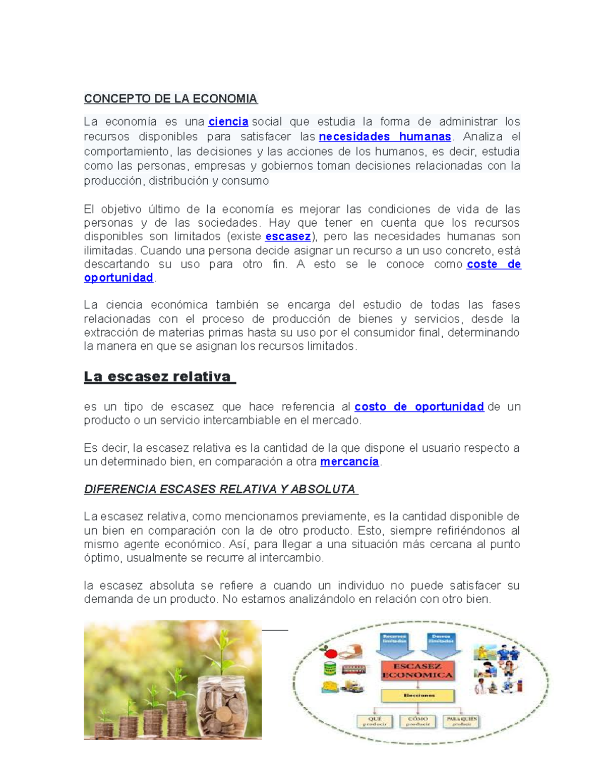 Concepto DE LA Economia - CONCEPTO DE LA ECONOMIA La economía es una ...