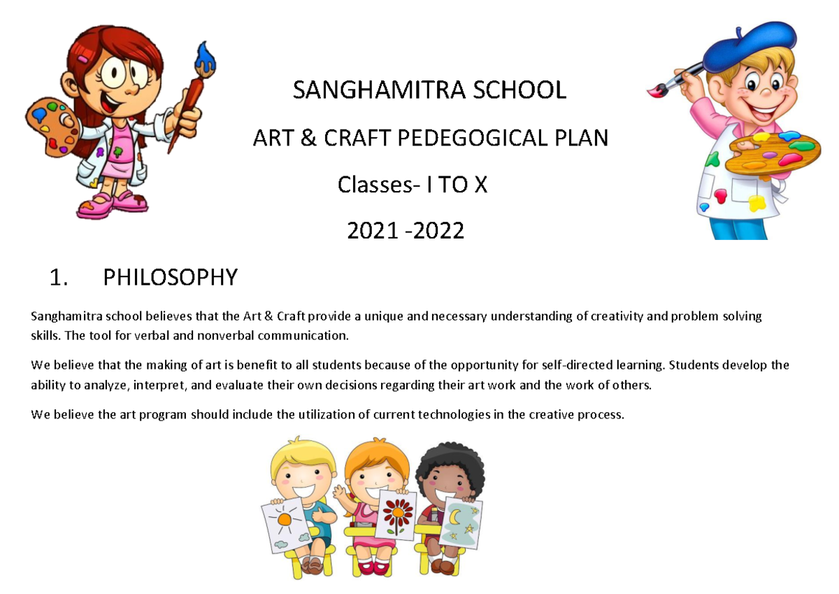 Art and craft curriculum frame work classes 1 to 10 - SANGHAMITRA ...