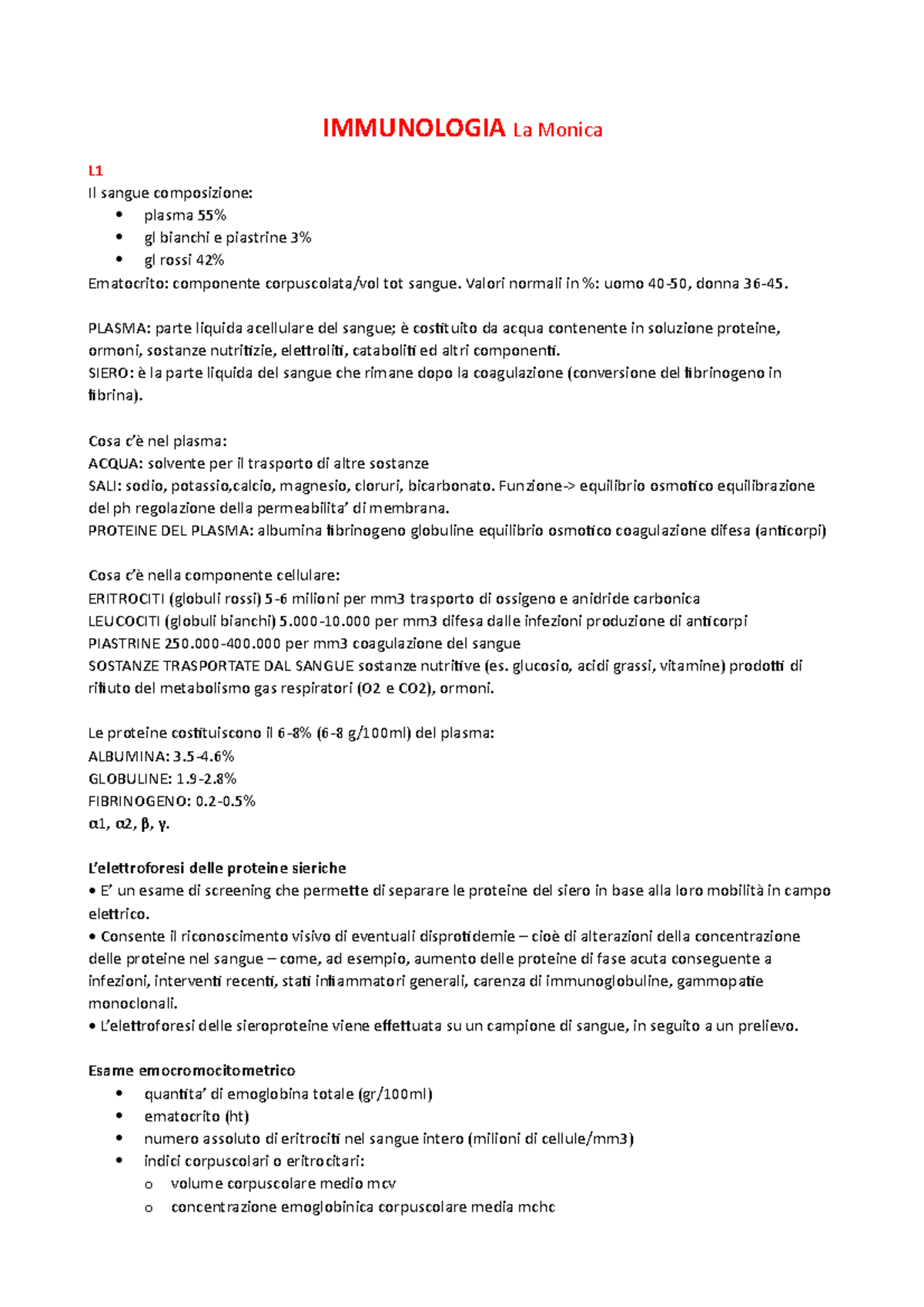 Immunologia - la prima lezione del corso - IMMUNOLOGIA La Monica L Il ...