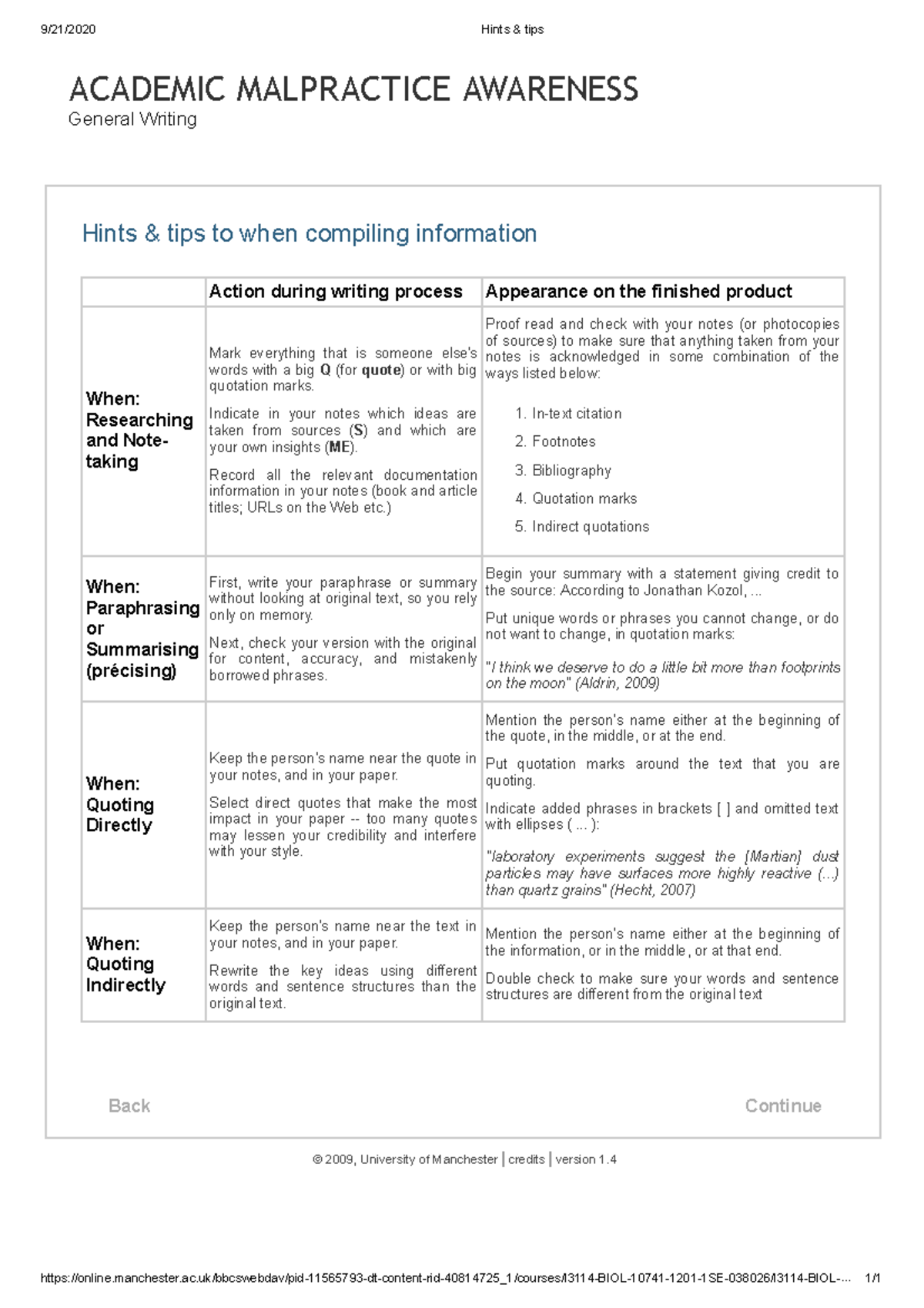 Academic Malpractice Awareness - BIOL10000 - Manchester - Studocu