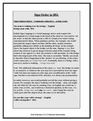 Asking questions - practice sheet - Introduction to BSL ‘Asking ...