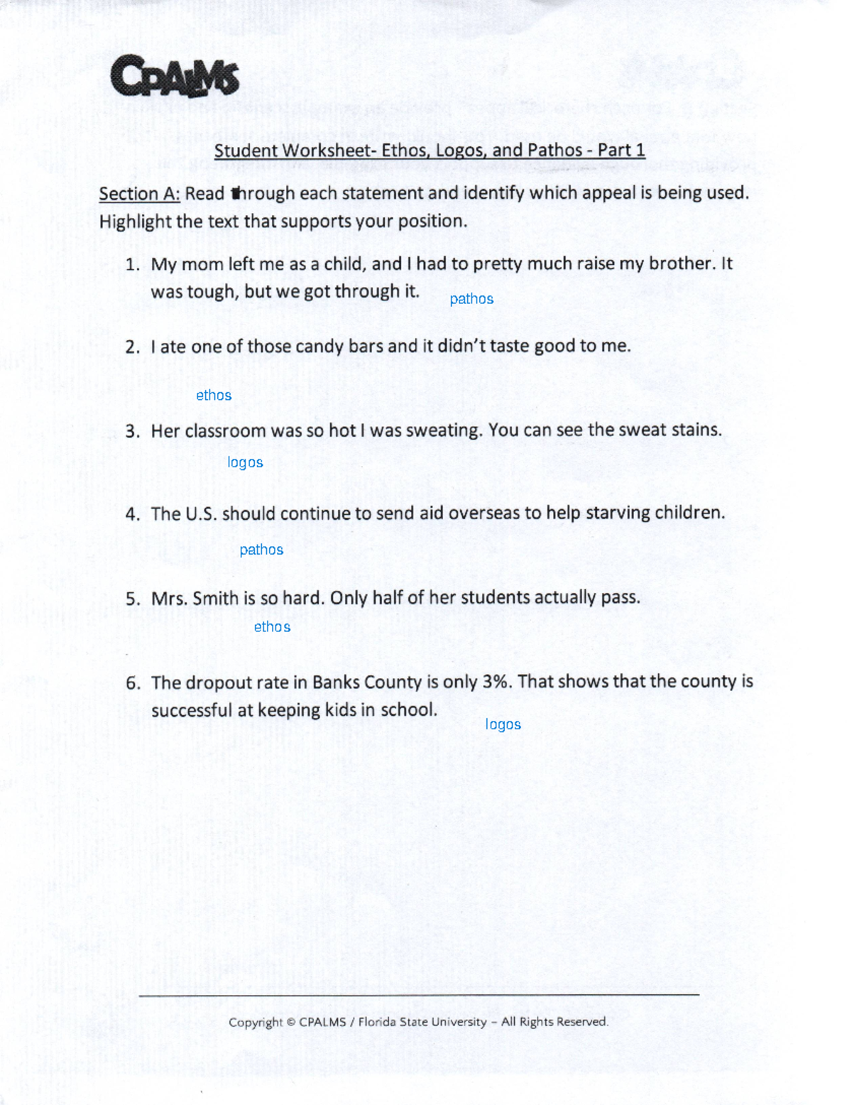 Rhetorical Appeals Practice - Studocu