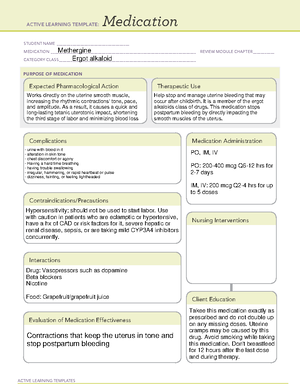 Cervidil - Medication card - ACTIVE LEARNING TEMPLATES Medication ...