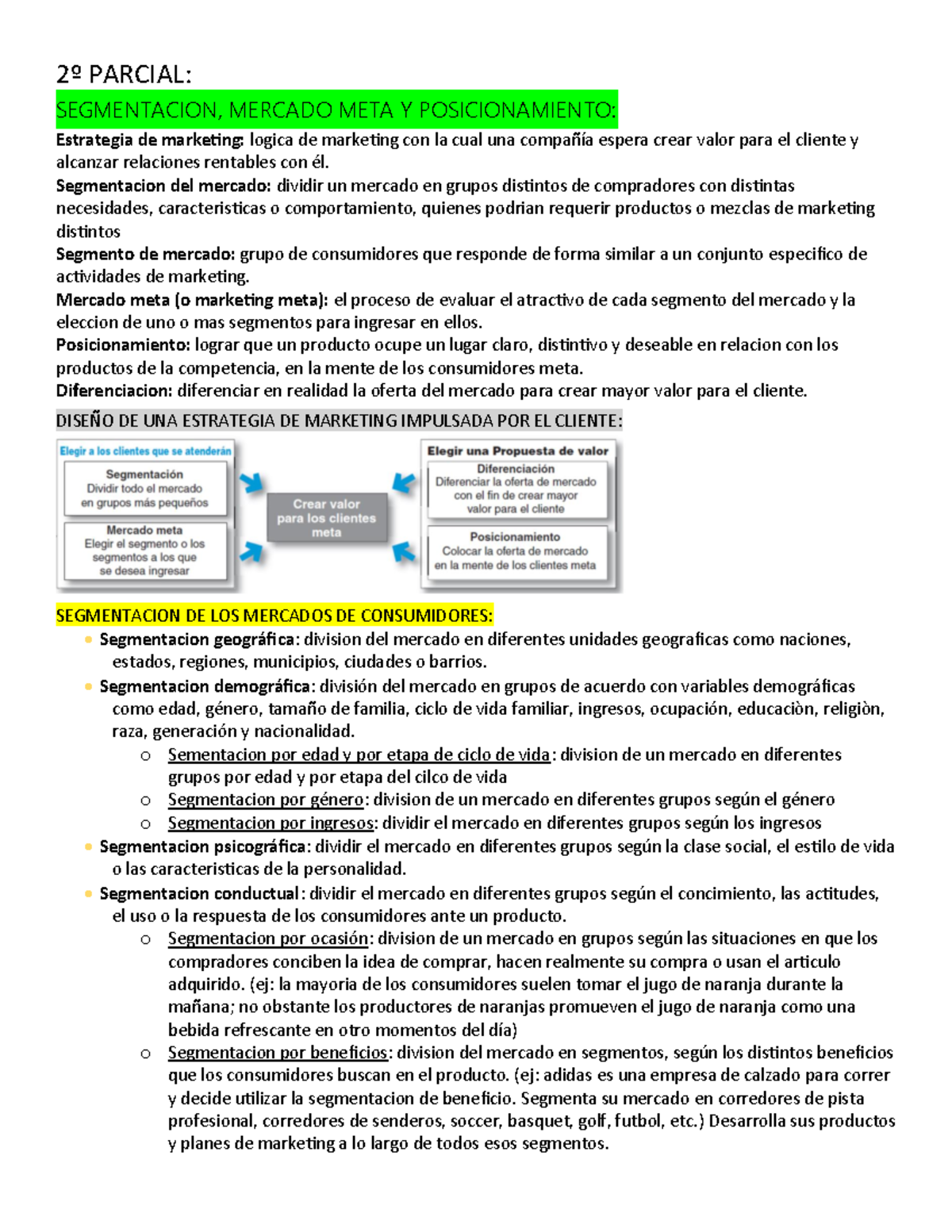 Apuntes marketing - 2º PARCIAL: SEGMENTACION, MERCADO META Y ...