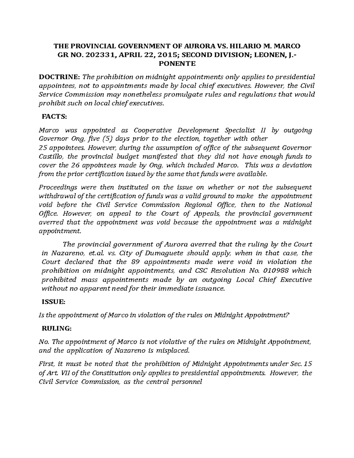 Aurora-vs-marco - nice - THE PROVINCIAL GOVERNMENT OF AURORA VS ...