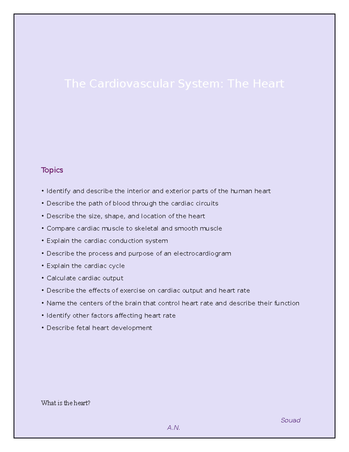 Human Anatomy & Physiology HS 2211 Notes Chapter 19 - The ...