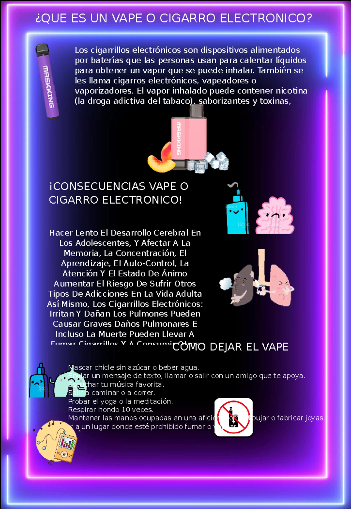 Infografia vape - infografía del vape - Los cigarrillos electrónicos son dispositivos ...