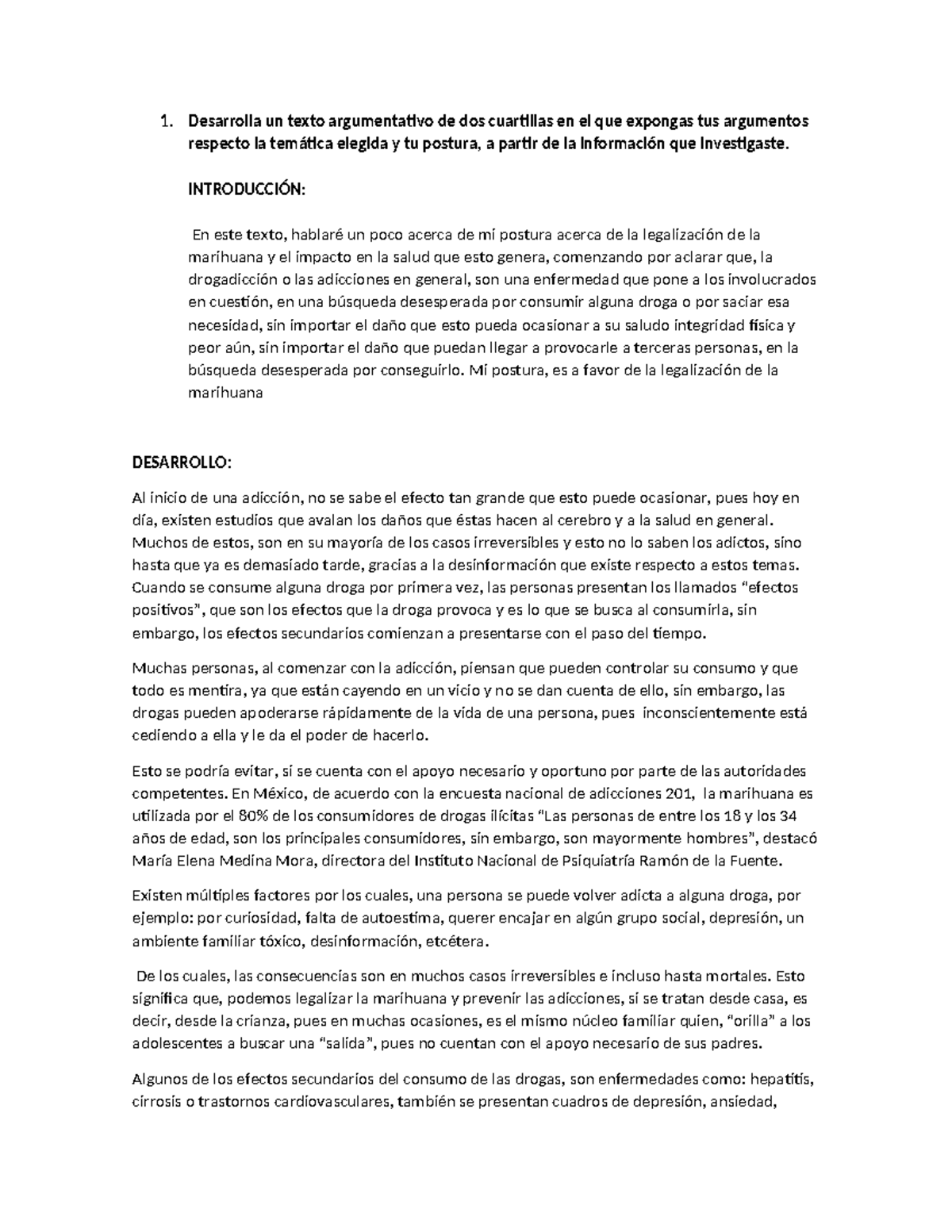 Modulo 5 g58 - thdq9 - Desarrolla un texto argumentativo de dos ...