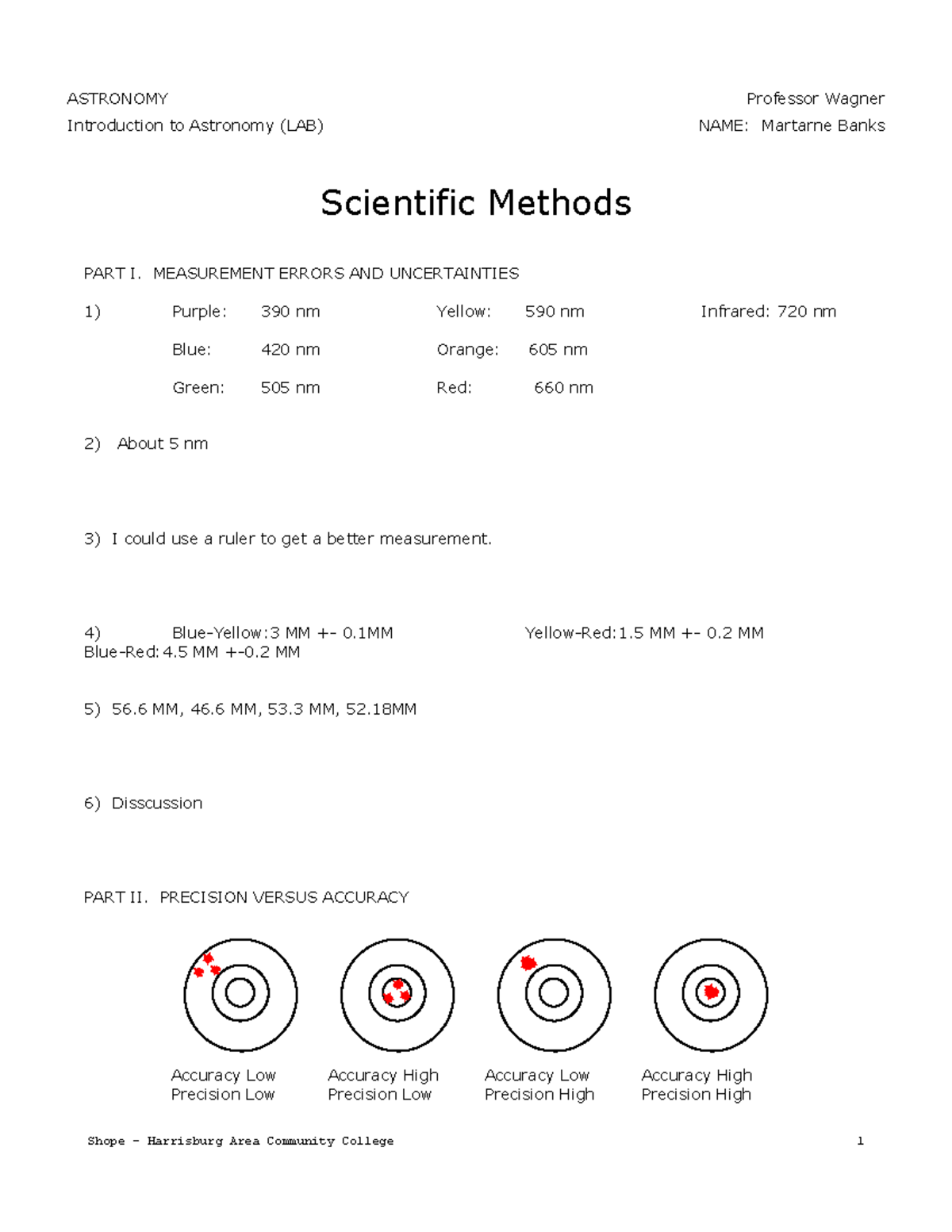 Lab 1 - Scientific Methods - Answer Sheetcompleted - ASTRONOMY ...
